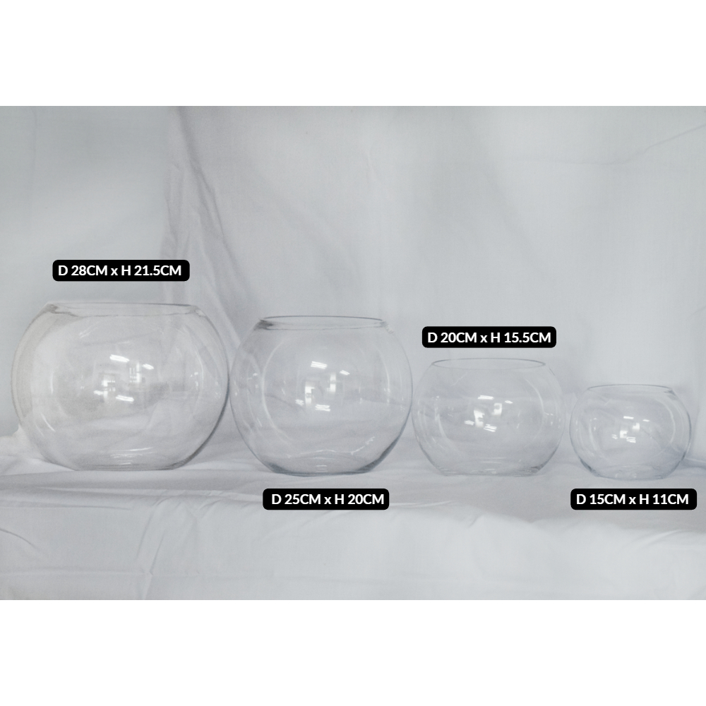 [Floralyst] ROUND Transparent Multipurpose Glass Vase Fish Bowl ...