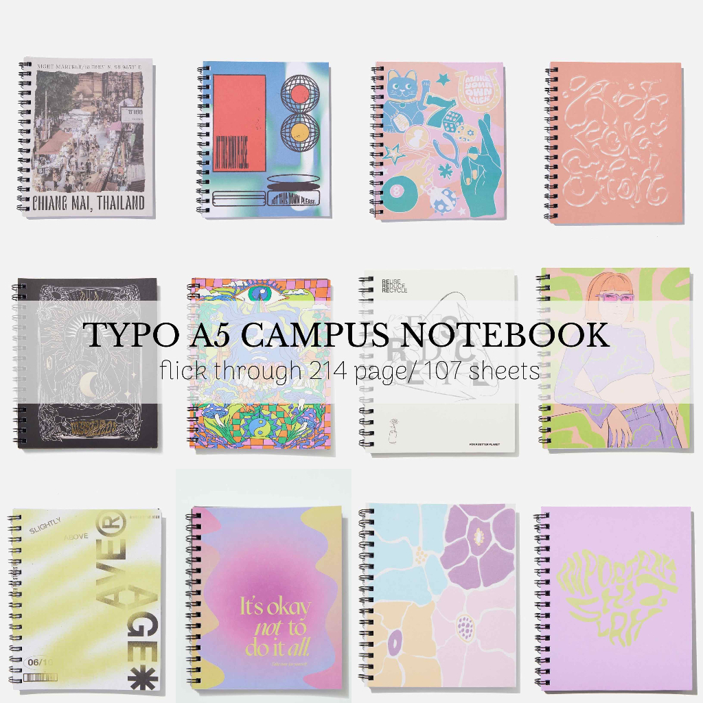 TYPO Book / A5 Campus Notebook Recycled / 3 Pockets Dividers in Between ...