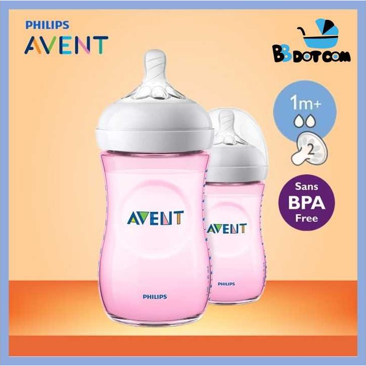 Avent Botol Susu Natural Baby Feeding Bottle Pink Color 9oz / 260ml ...