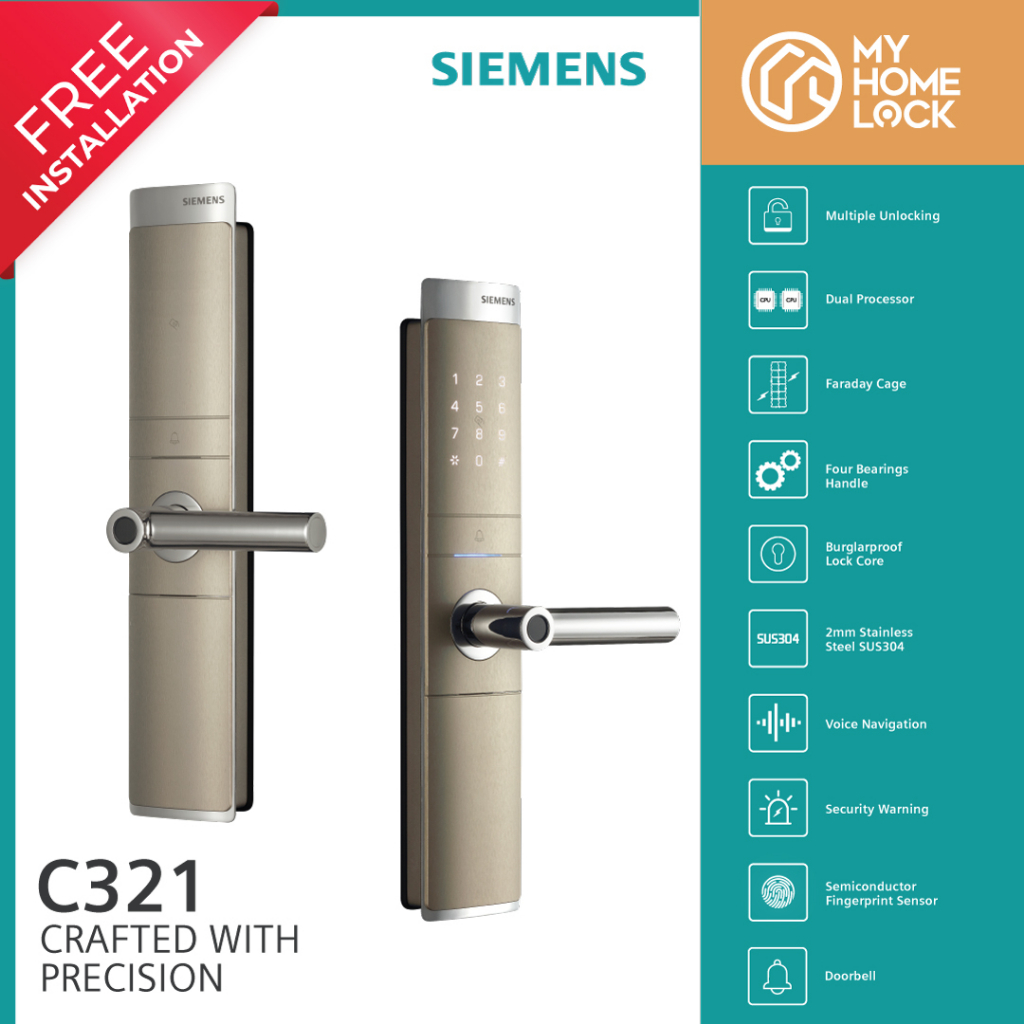 Siemens C321 Smart Lock / Digital Lock / Door Lock / Kunci Pintu ...