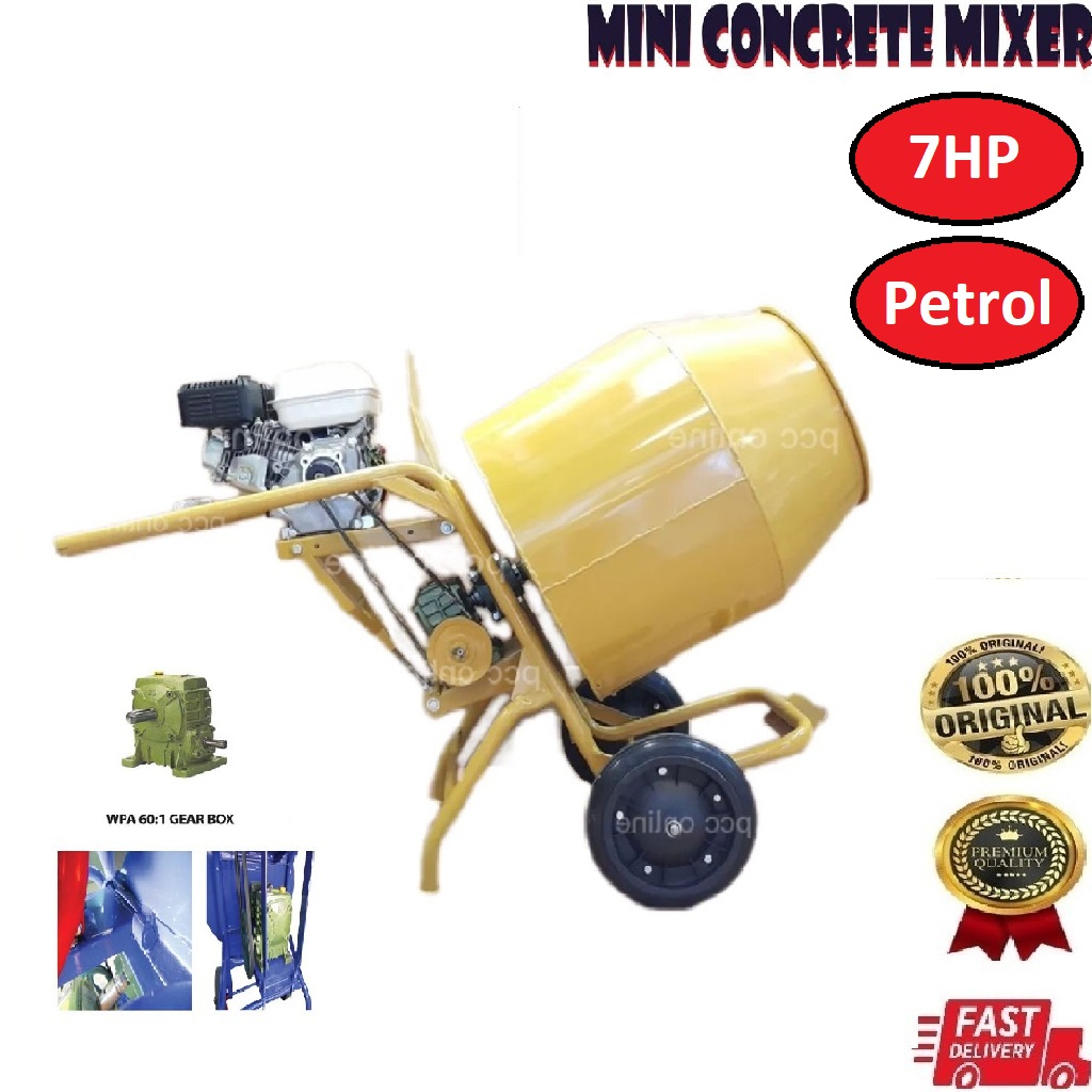 Mini Concrete Mixer Gasoline Petrol Engine 3T Mixer (7.5HP) | Shopee ...