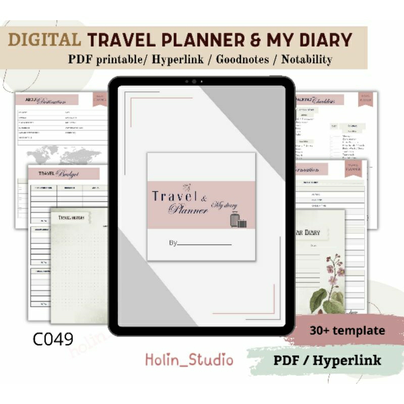 Travel Planner Checklist Tracker 30 Pages Printable And Goodnotes