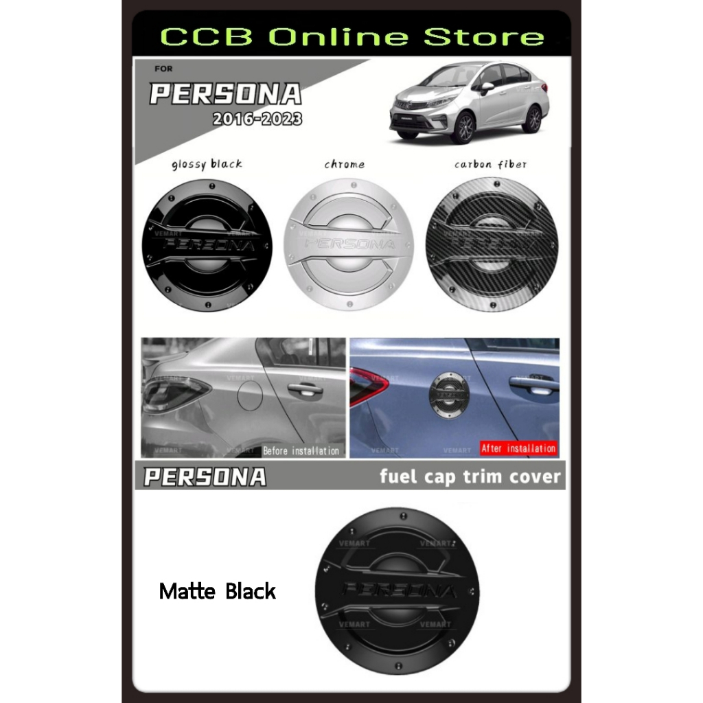 PROTON PERSONA 2016 - 2023 Sporty Fuel Cap Fuel Tank Cover - Chrome ...