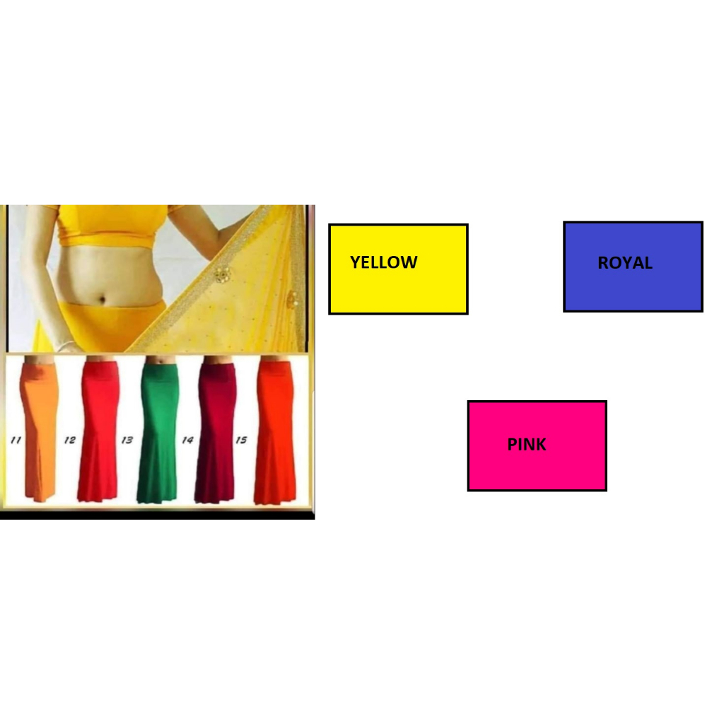 SAREE INNER ROYAL BLUE ,YELLOW,PINK COLOUR FOR SAREE HIGH QUALITY ...