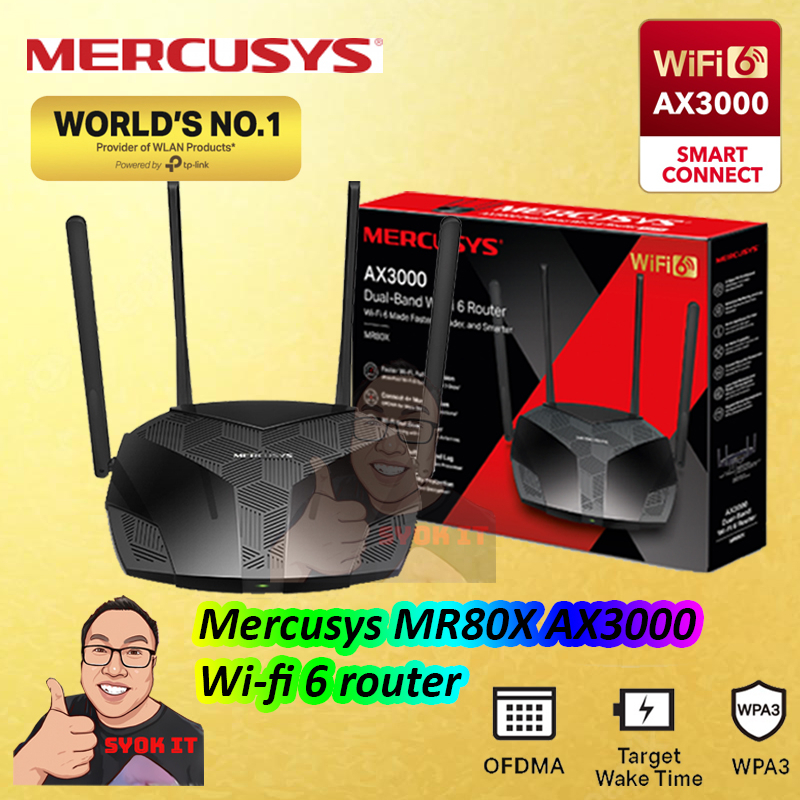 MERCUSYS MR80X AX3000 Dual-Band Wi-Fi 6 Router | Shopee Malaysia