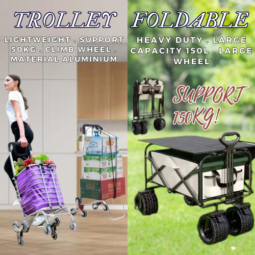 6 Wheel 8 Wheel Climb Aluminium Trolley Shopping Trolley camping Picnic ...