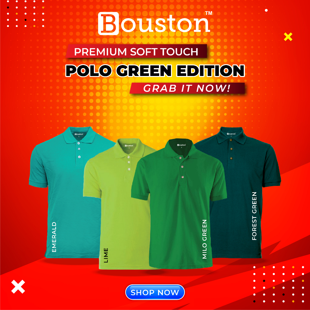 POLO PREMIUM GREEN EDITION Bouston Polo Shirt Premium Soft Touch ...