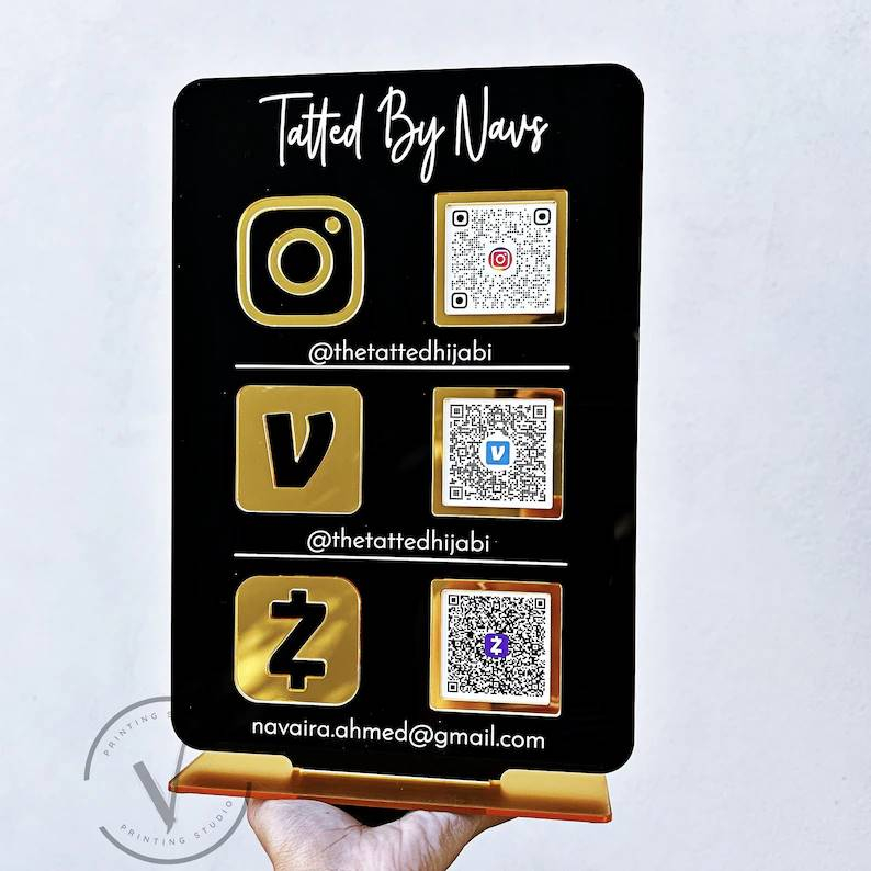 6 Icon Counter Sign|Social Media-QR code-Reception Desk-Cashier,Event ...
