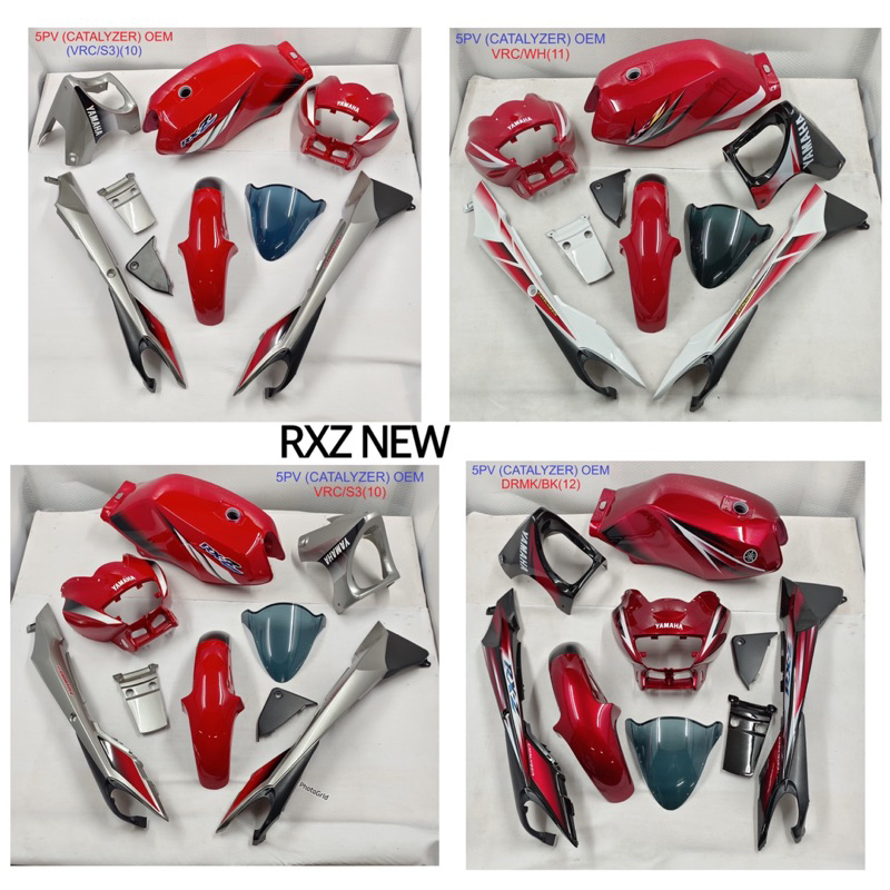 YAMAHA RXZ NEW BODY COVER SET 5PV OEM (STICKER TANAM )CATALYZER TANK ...