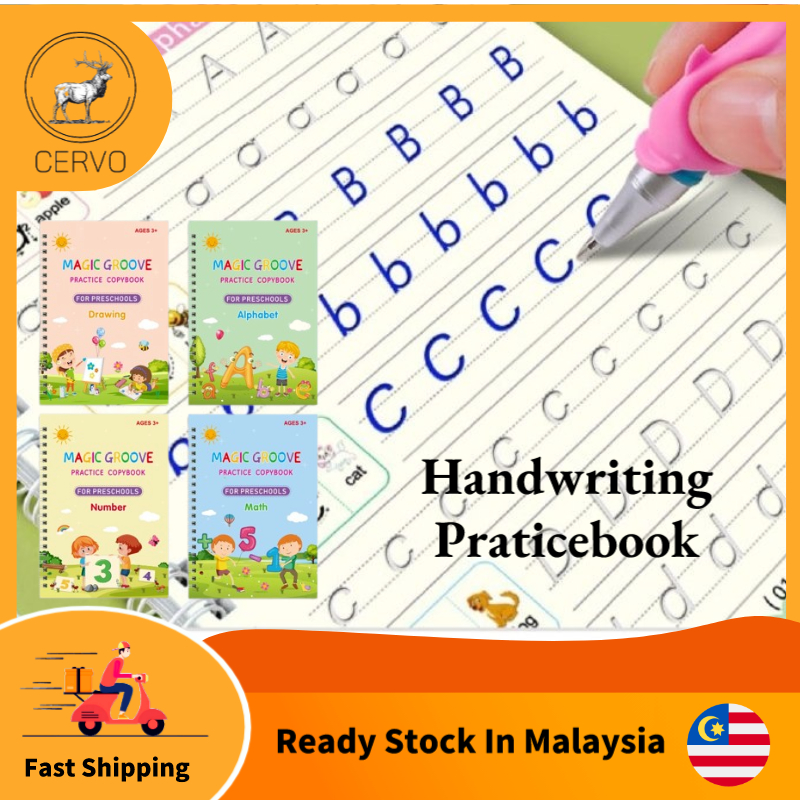 4 Book/Set (Free Pens)SANK Magic Writing Magic Calligraphy Handwriting ...