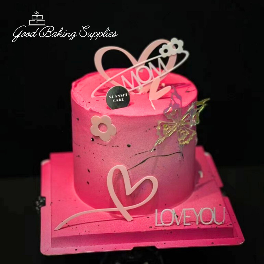 【6 in 1 Set】Insta Love You MOM Cake Decoration / Mother's Day Cake ...