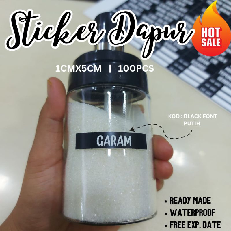[READYMADE] 100pcs Sticker Dapur / Kitchen Sticker Waterproof 1cmx5cm ...