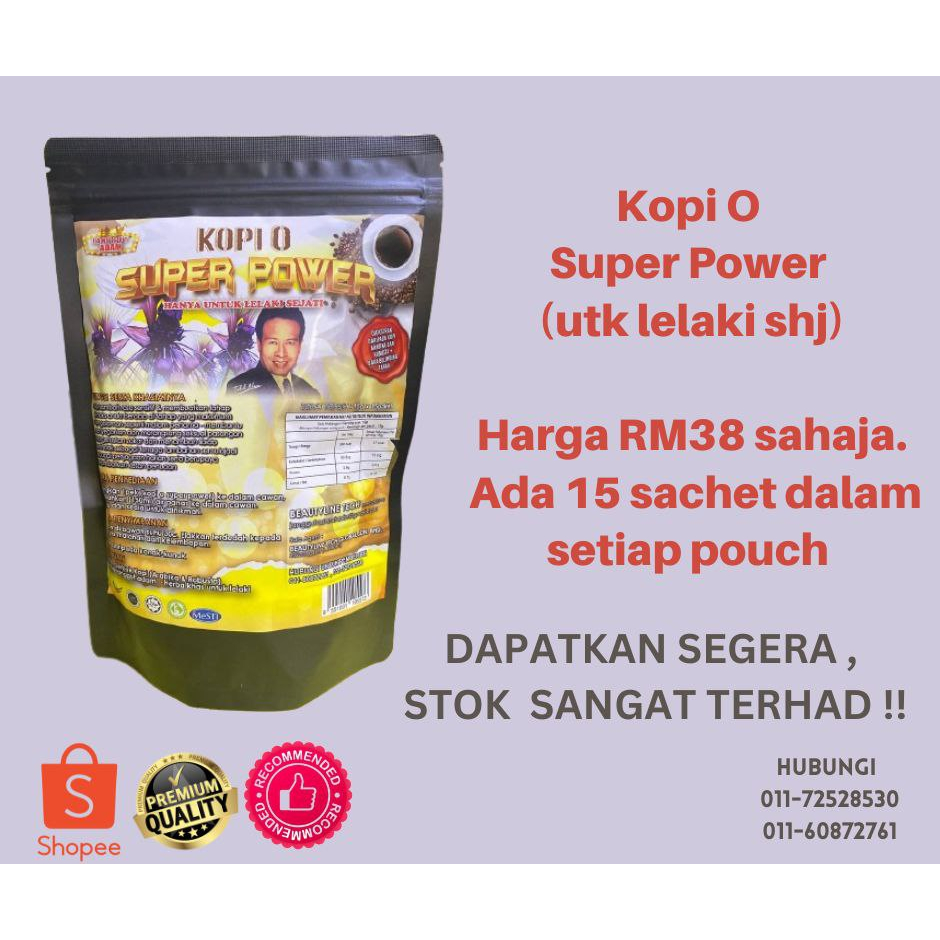 KOPI O SUPER POWER (15 SACHET) UNTUK TENAGA BATIN LELAKI | Shopee Malaysia
