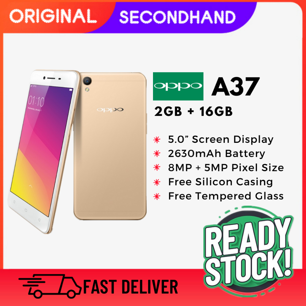 OPPO USED A37 Secondhand A37 Phone 5" Screen (2GB+16GB) | Shopee Malaysia