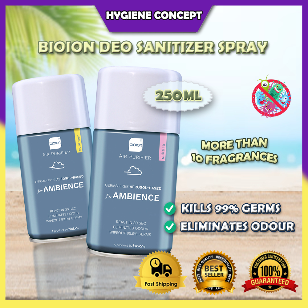250ml Bioion Deo Sanitizer Germs-Free Air Sanitiser Aerosol / Sanitizer ...