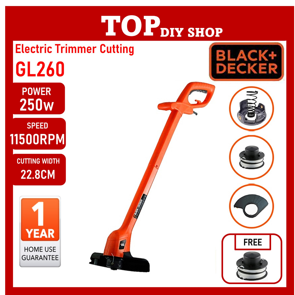 BLACK & DECKER GL260B1 STRING TRIMMER 23CM 250W 11000RPM 1.5KG ( GRASS ...