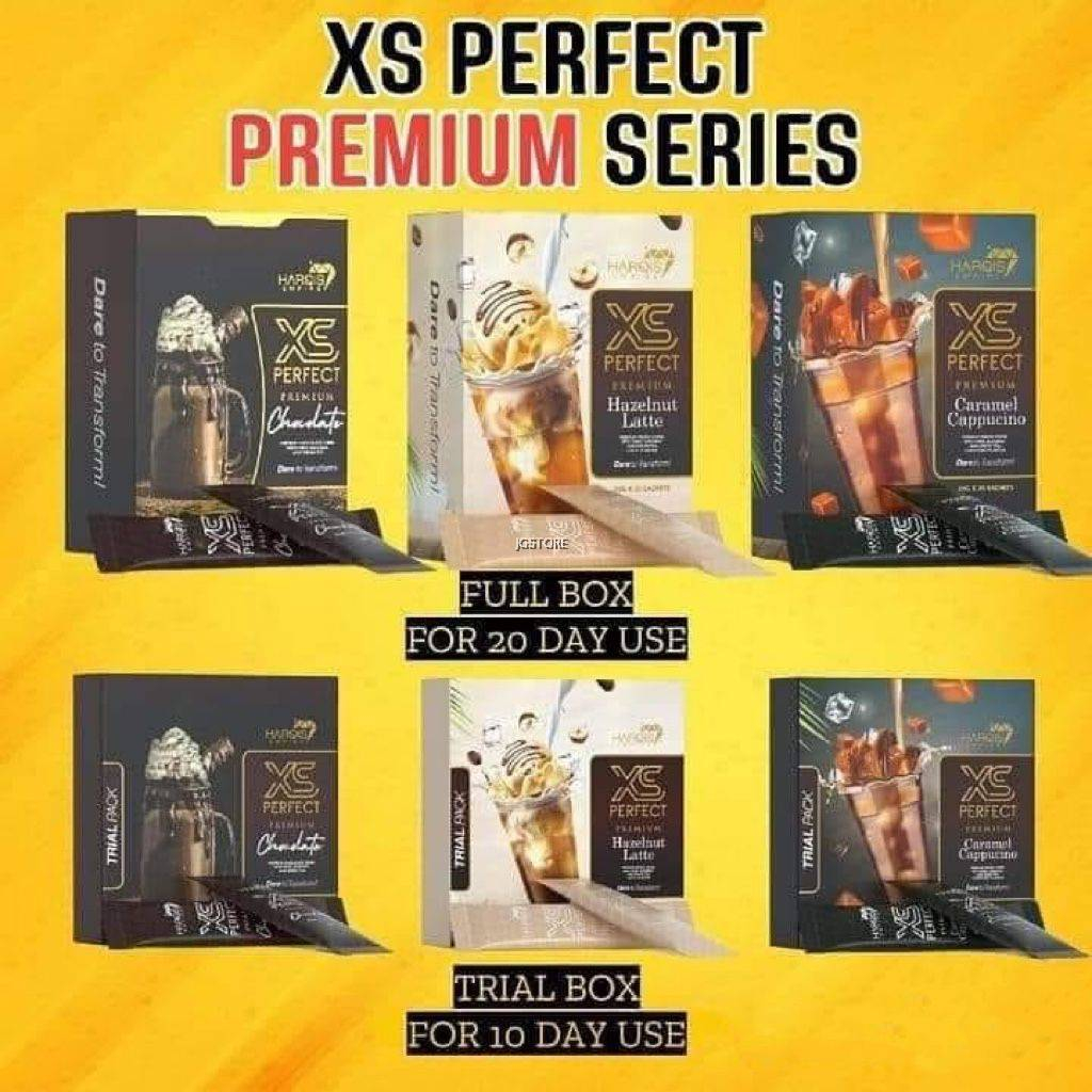 XS PERFECT PREMIUM DRINKS 20 SACHETS / CARAMEL CAPPUCINO / CHOCOLATE ...