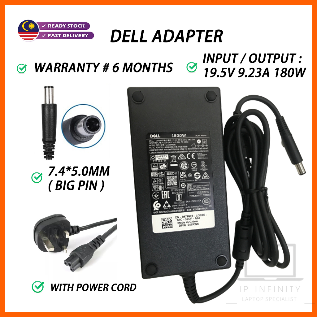 DELL 180W 240W 7.4*5.0MM G15 5515 5520 5511 G3 3590 G7 3779 7588 7790 GAMING LAPTOP CHARGER ...