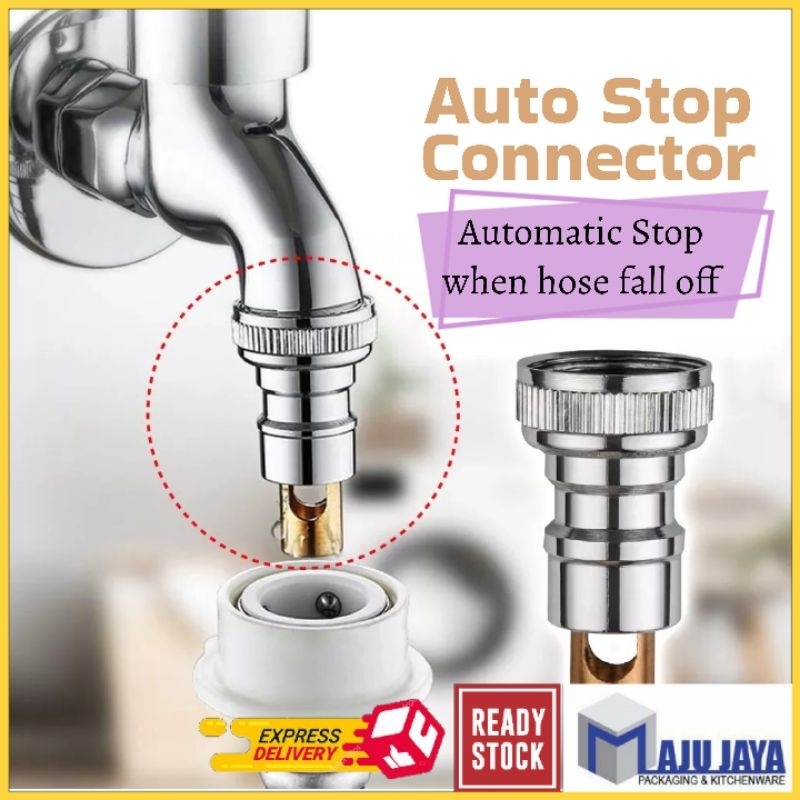 Faucet Water Outlet Adapter Washing Machine Automatic Water Stop Nozzle ...