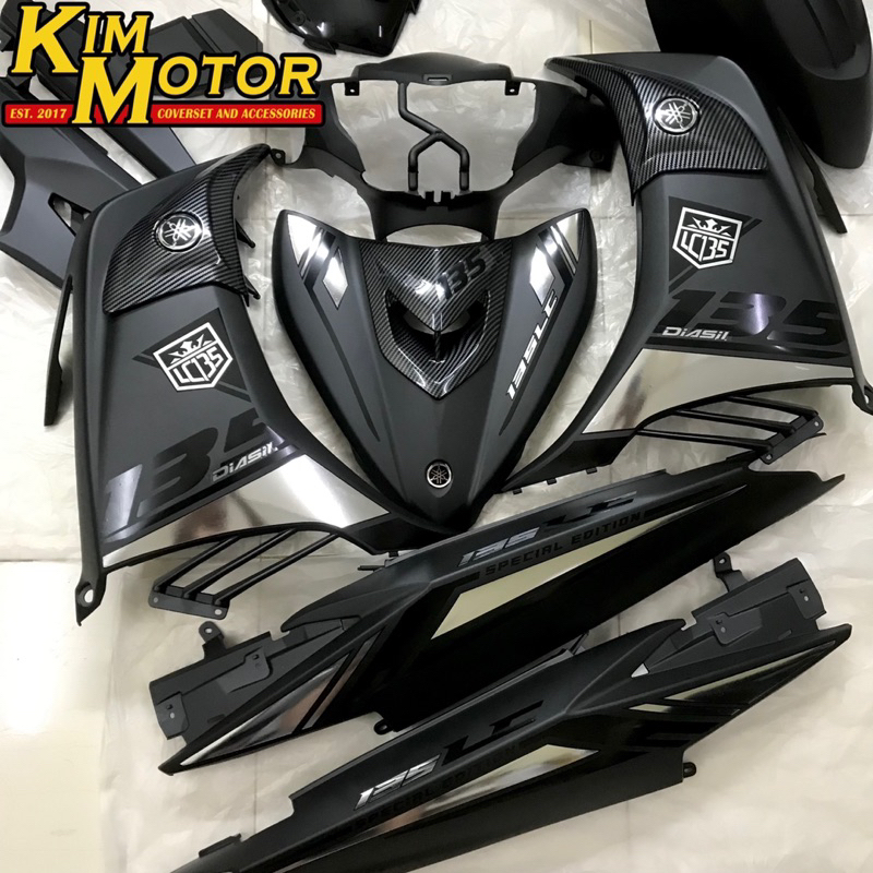 COVERSET LC135 V4 V5 V6 V7 ORIGINAL VELOZI MATT BLACK STRIPE STICKER ...