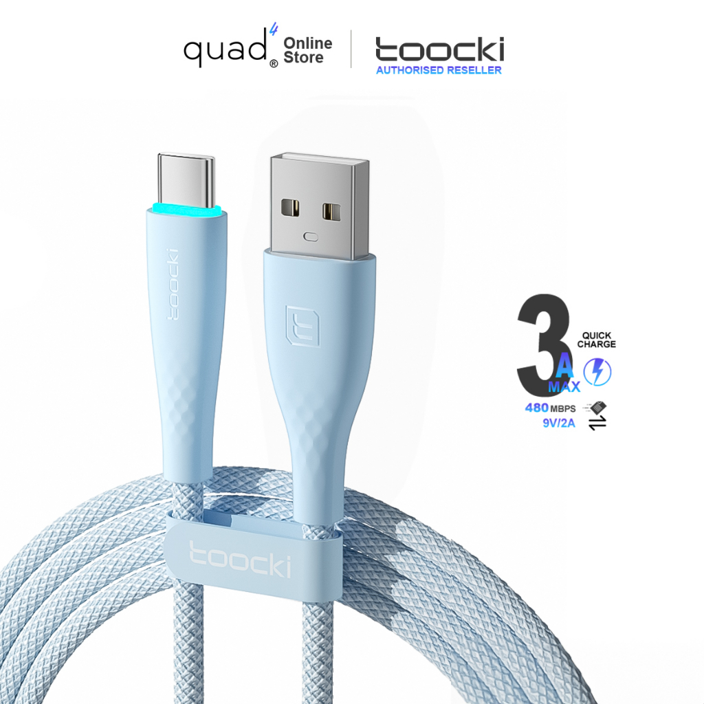 Toocki USB to Type C Fast Charging Cable 3A Quick Charge Colorful ...