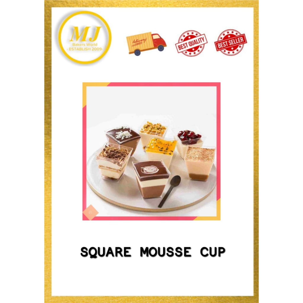 SQUARE MOUSSE CUP WITH COVER (20PCS) | Shopee Malaysia