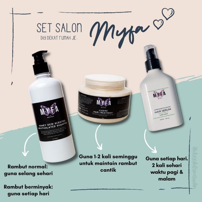 Set Salon Myfa / Set Rambut Gugur Kelemumur Gatal Kepala / Set Lengkap Myfa | Shopee Malaysia