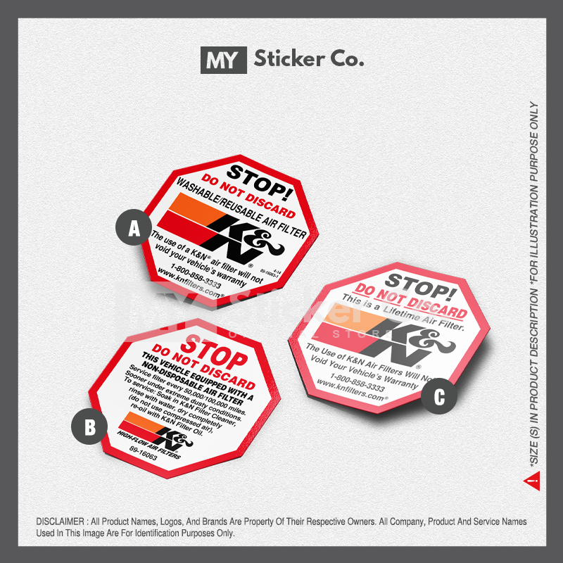 Sticker - K&N (Do Not Discard) | Shopee Malaysia