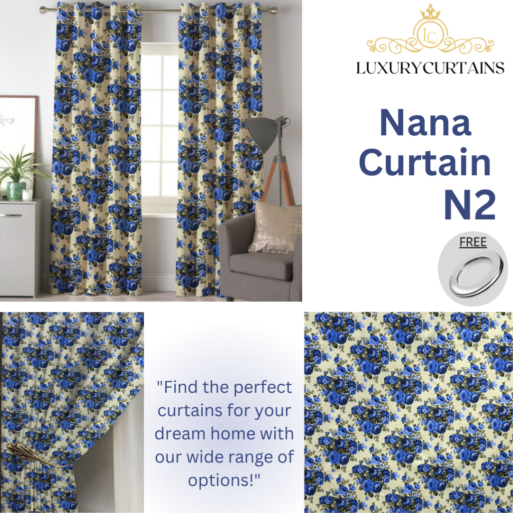 N2 Curtain Ring Floral Siap Jahit Langsir, Curtain Modern, Langsir ...