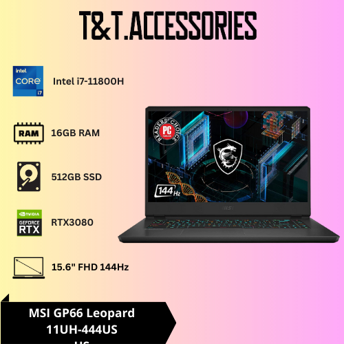 MSI GP66 LEOPARD i7-11800H 16GB 512GB RTX3080 15.6" FHD 144Hz Gaming ...