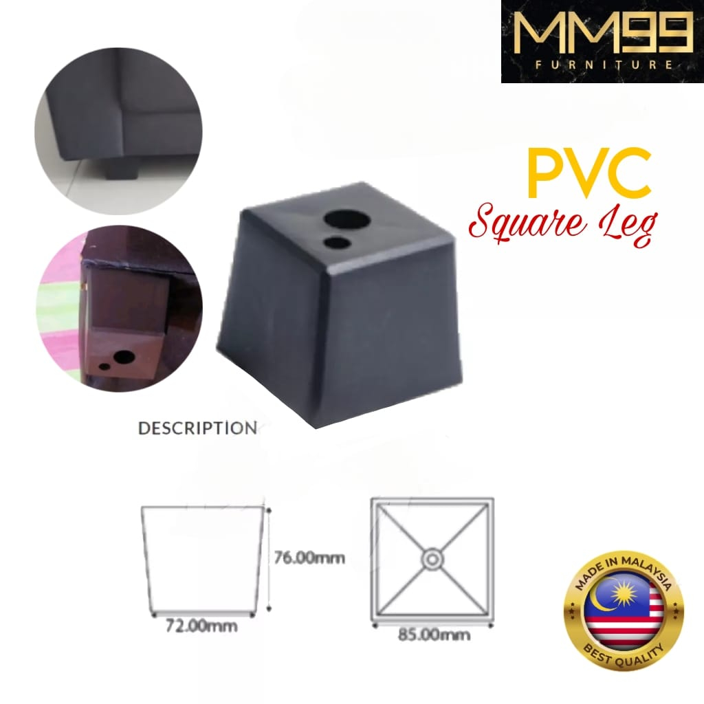 MM99-3"inch PVC Square Leg Sofa leg divan bedframe leg cabinet leg # ...