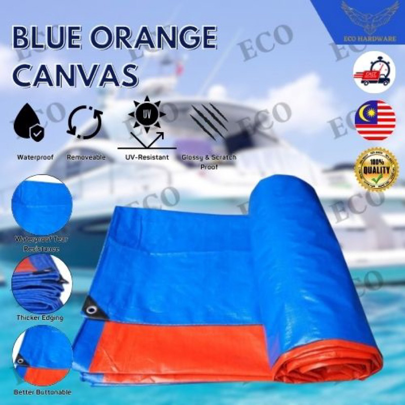 Waterproof Blue Orange Canvas Ground Sheet Tarpaulin Sheet Canvas ...