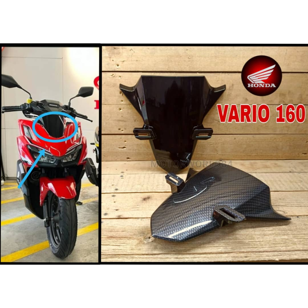 RAPIDO COVER HONDA VARIO 160 COVER FRONT TOP WINDSHIELD VISOR DEPAN ...