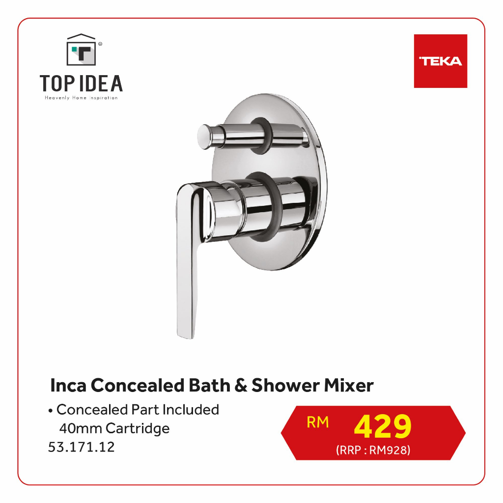 TEKA INCA Concealed Bath & Shower Mixer With Concealed Body | WHILE ...