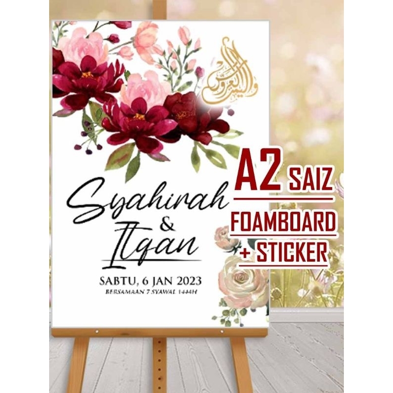 WELCOME BOARD MURAH | WEDDING SIGNAGE BOARD | FOAMBOARD SELAMAT DATANG ...