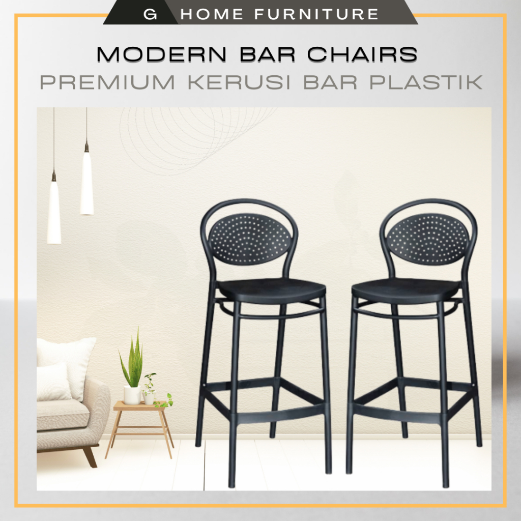 🔥OFFER🔥G HOME Modern Plastic Bar Chair/ High Leg Dining Chair/Nordic ...