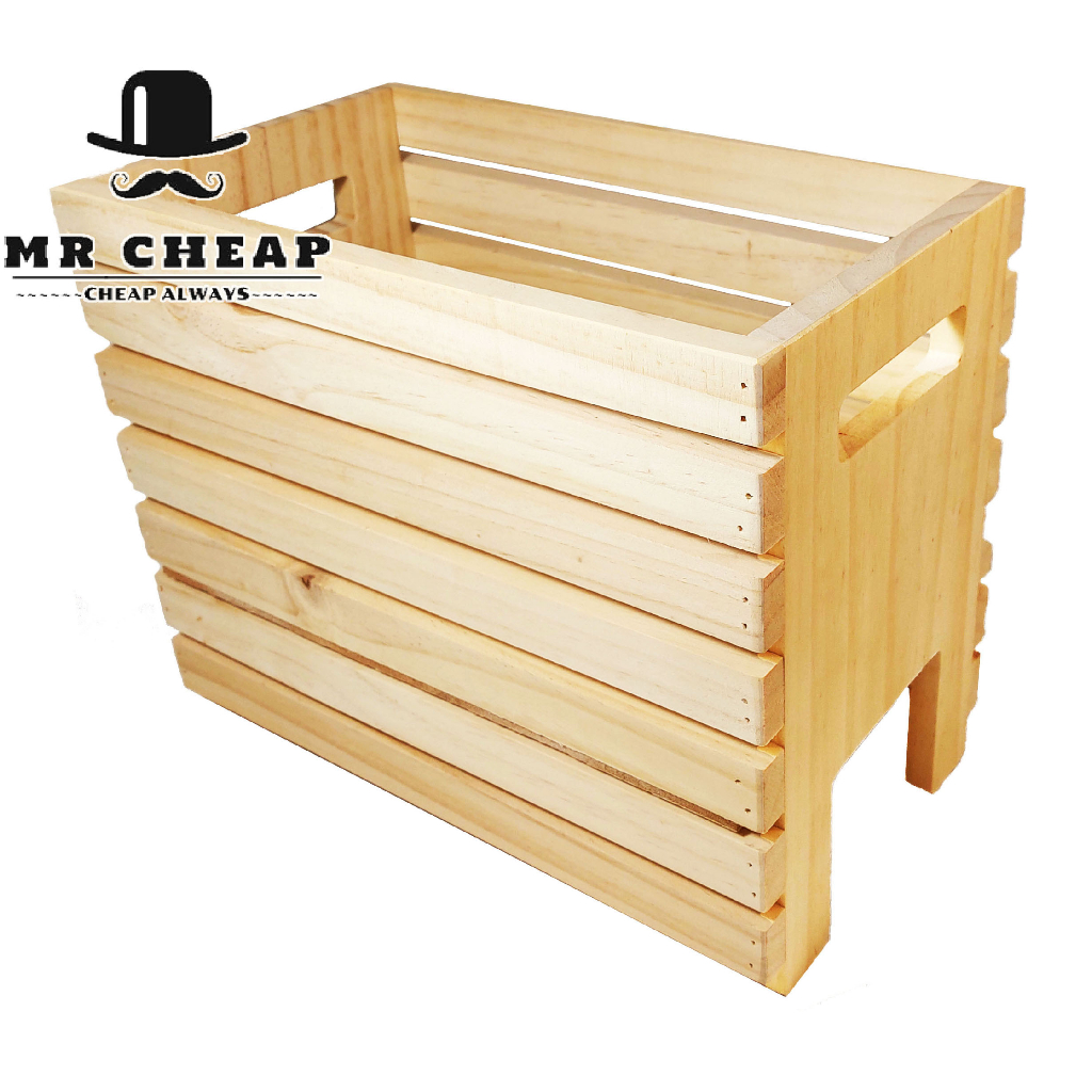 (Hot)Pine Wood Crate With Handle Hole/Wood Storage Crate/Storage Box ...