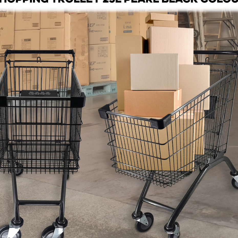 Shopping Trolley Supermarket /Shopping Trolley/Mall Trolley L125 Black ...