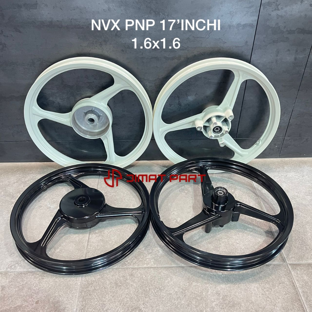NVX NVX155 FULL CHOP ENKEI SPORT RIM PNP ENKEI 3 BATANG BLACK SUSU PUTIH 1.6X1.6 SIAP BEARING ...