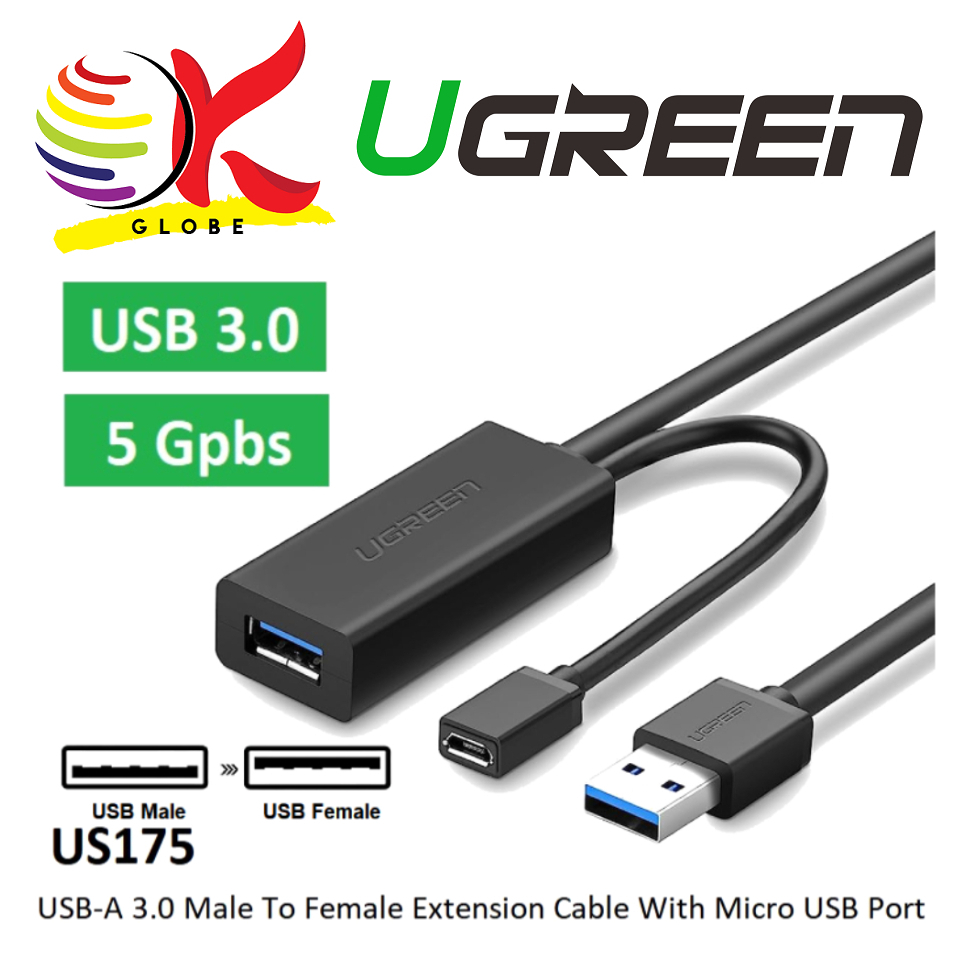 UGREEN USB EXTENSION CABLE US175 USB 3.0 ADAPTER MALE TO FEMALE ...