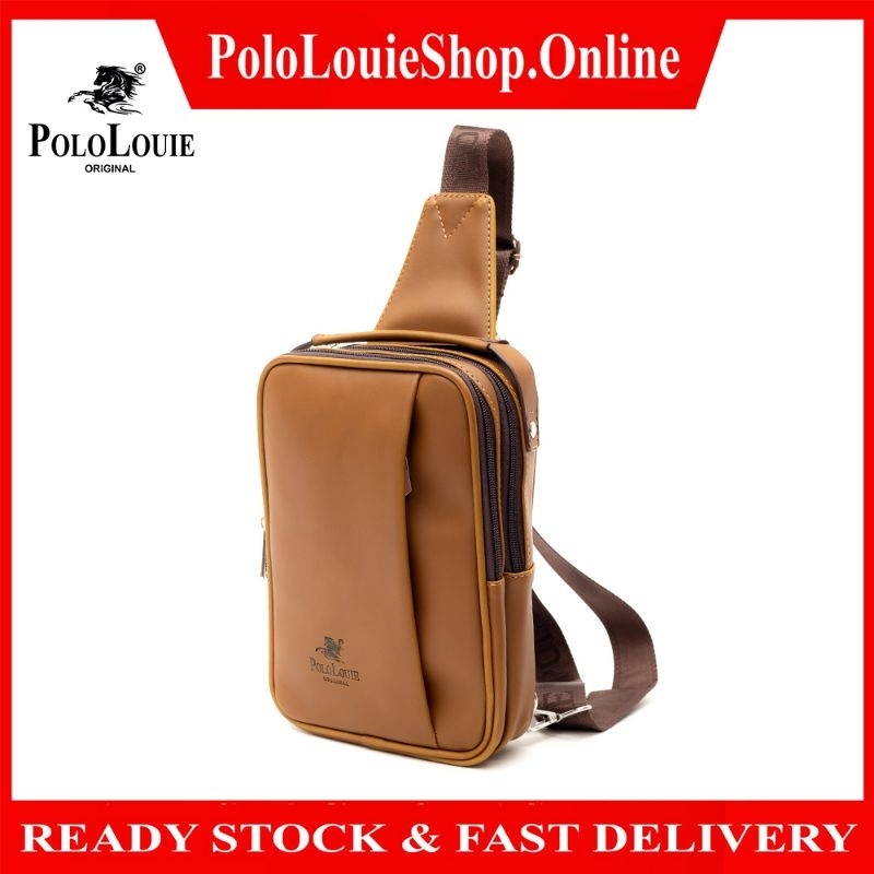 Original Polo Louie Men's New Leather Multi Purpose Chest Bag Crossbody ...