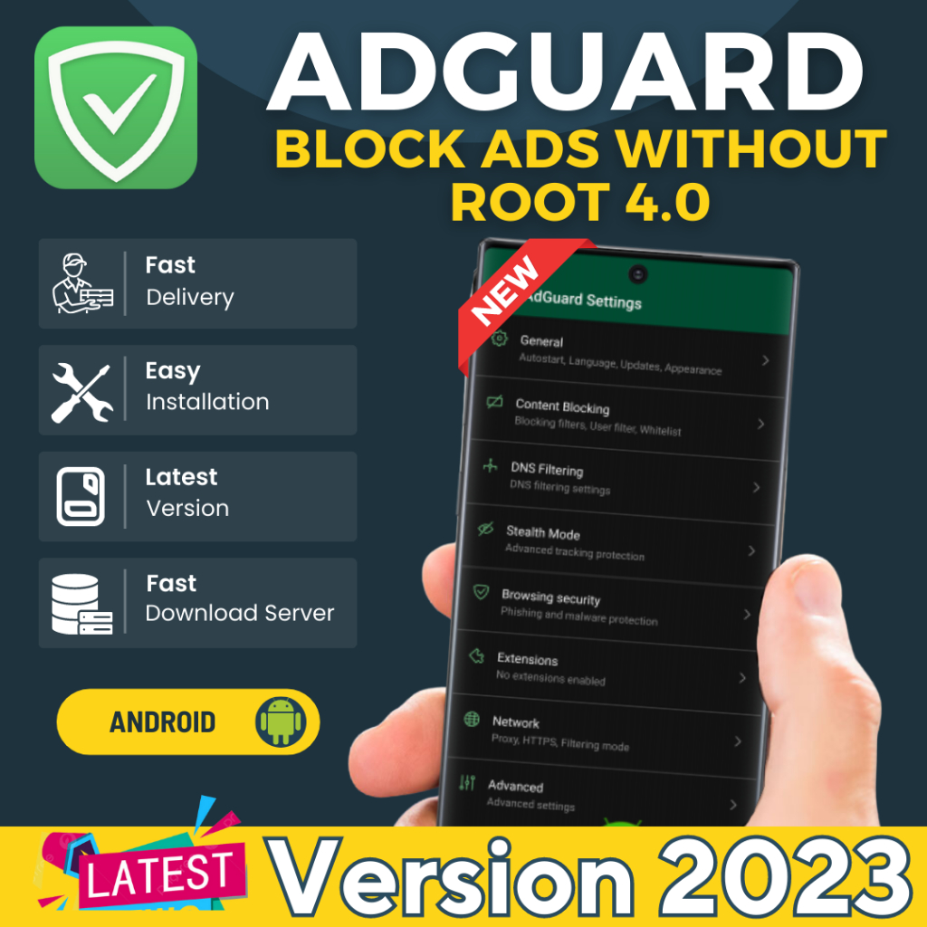 Adguard - Block Ads Without Root 4.0 | Android Mod APP | Lifetime | Shopee Malaysia