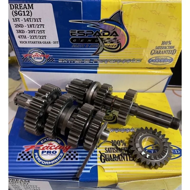 ESPADA GEARBOX FULL SET RACING HONDA EX5 HP DREAM WAVE100 ENGIN GEAR BOX SET RACING PNP | Shopee ...