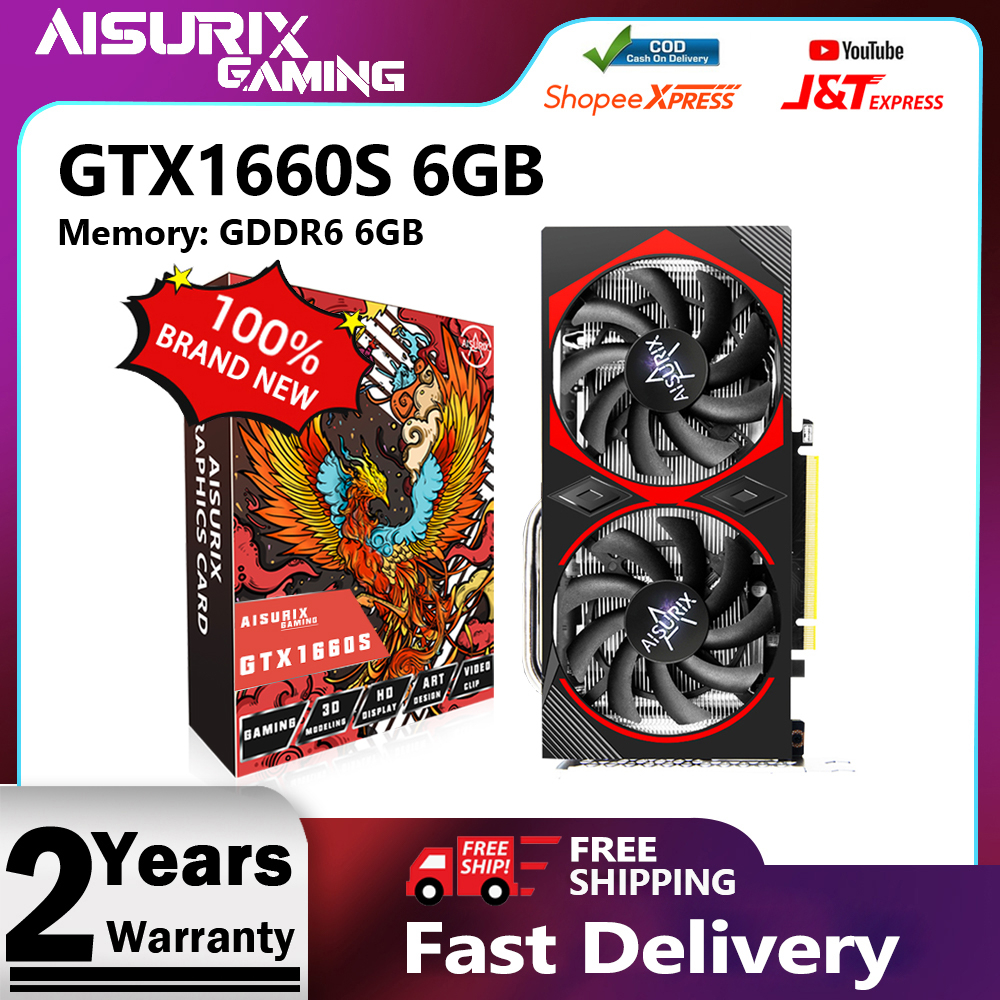 AISURIX 100% New Nvidia GTX 1660S 6GB Graphics Card 1600 SUPER GPU ...