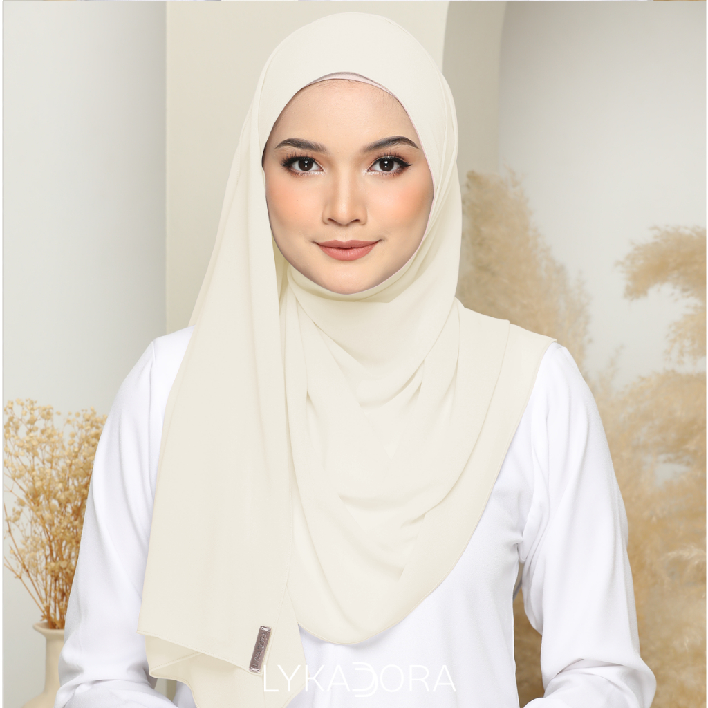 READY STOCK Shawl Chiffon Curve OFF WHITE NIKAH | Shopee Malaysia