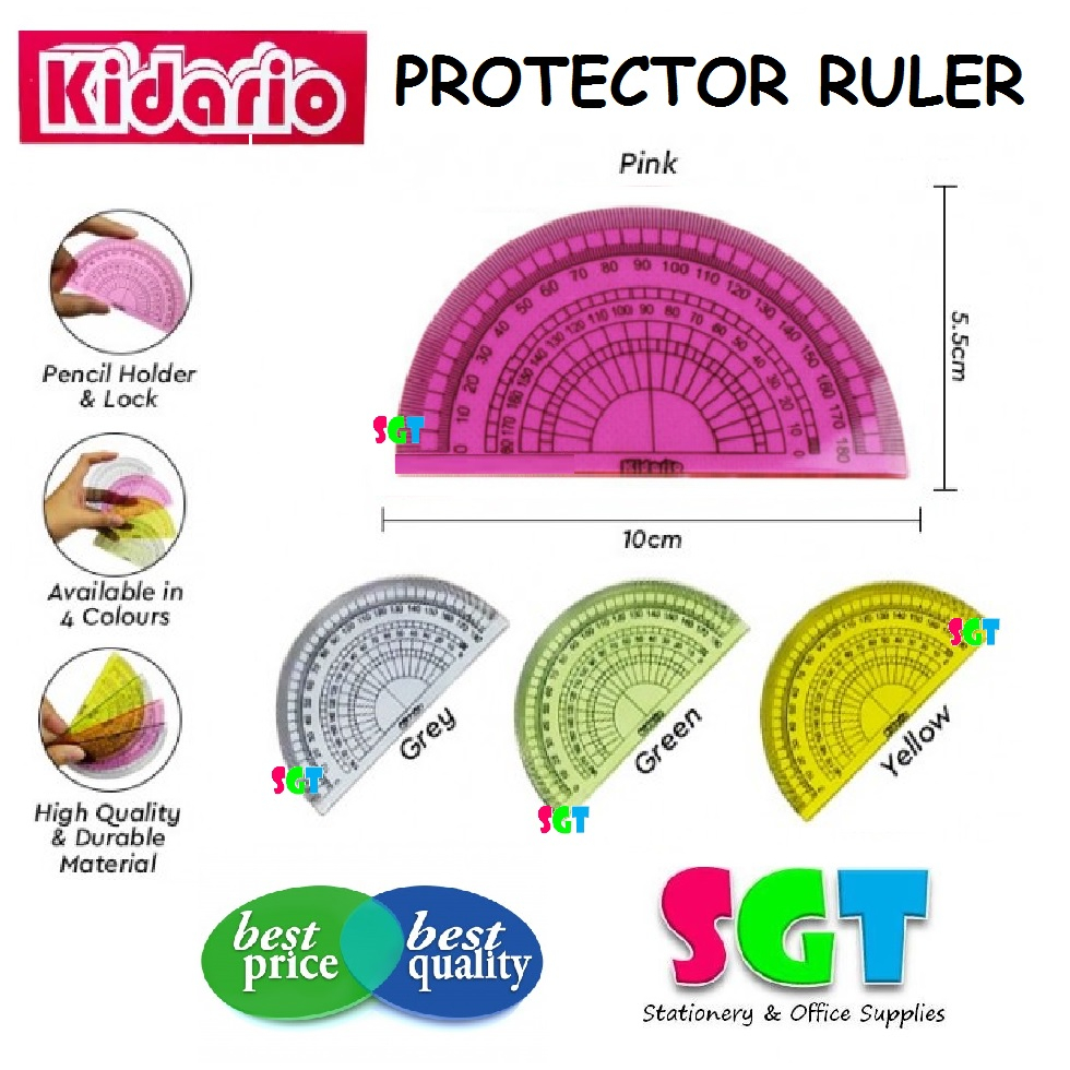 KIDARIO Protractor Ruler ( Random Colour ) | Shopee Malaysia