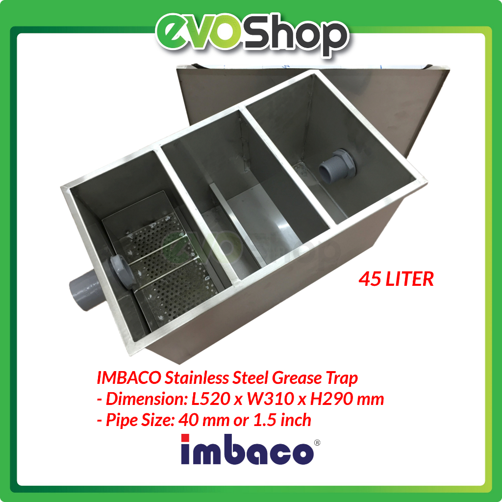 IMBACO Stainless Steel Grease Trap Interceptor / Perangkap Minyak GT100 ...