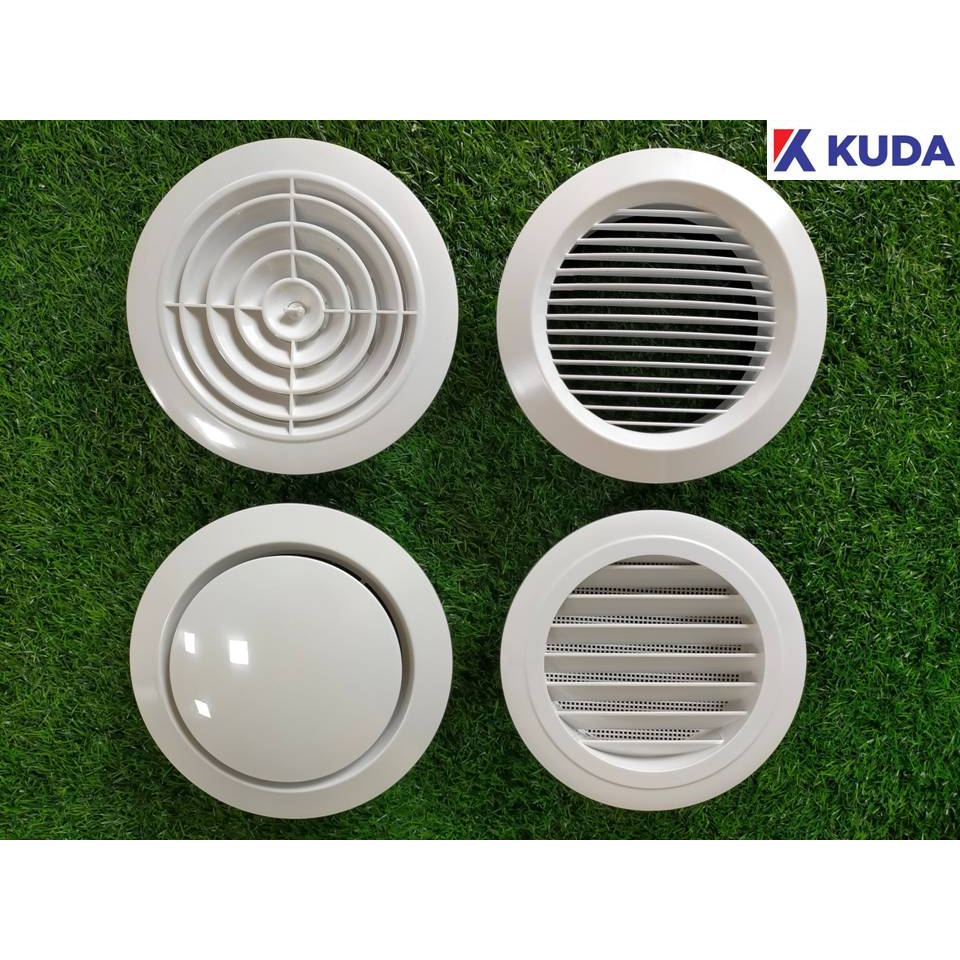 (White) Air Vent Cover/Air Vent Extract Valve Grille Round Diffuser Ducting Ventilation Cover ...