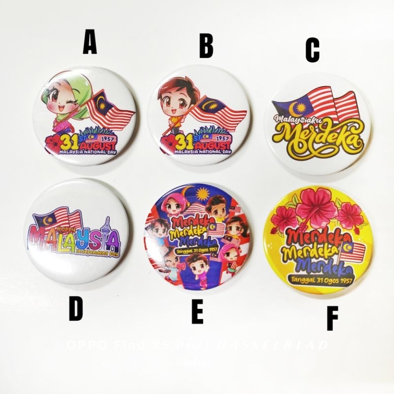 Mysuri Button Badge Merdeka | Keychain Merdeka | Keychain Cermin ...