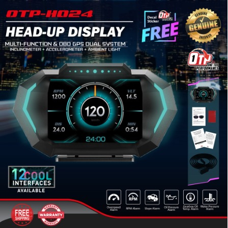 OBD2 Meter Speedometer Gauge P24 HUD Water Temp Turbo Perodua Proton ...